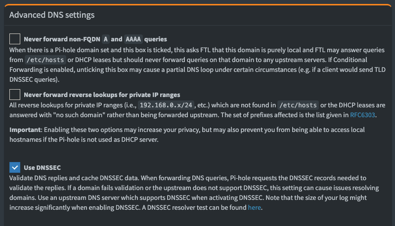 Pi-hole "BOGUS (refused upstream)": Fix DNSSEC Problems